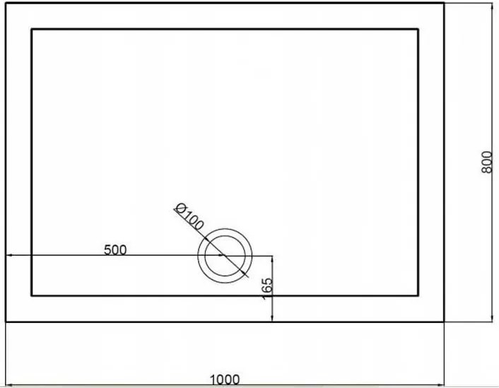 BPS-koupelny Obdélníkový sprchový kout HYD-OK12B 100x80 černá/transparent + vanička HYD-OSV-ST03A bílá