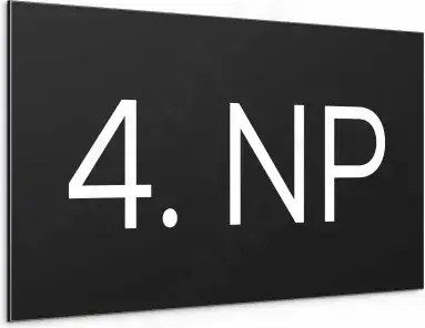 ACCEPT Označení podlaží "4. NP" - stříbrná tabulka - černý popis