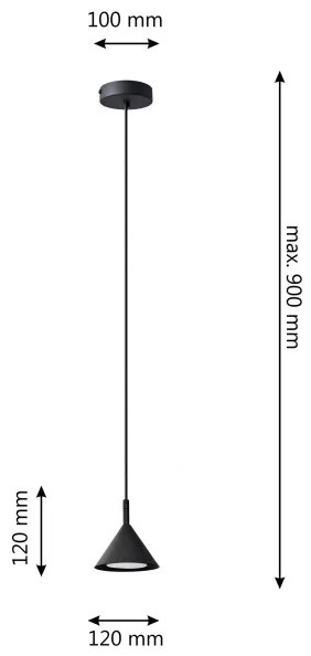 Lustr na lanku ETNA 1xGX53/15W/230V černá