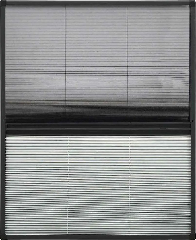 Plisovaná okenní síť proti hmyzu se zástěnou hliník 60x80 cm 148682