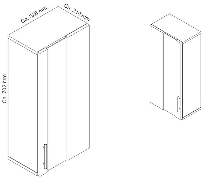 Koupelnová závěsná skříňka Porto, dub sonoma/bílá