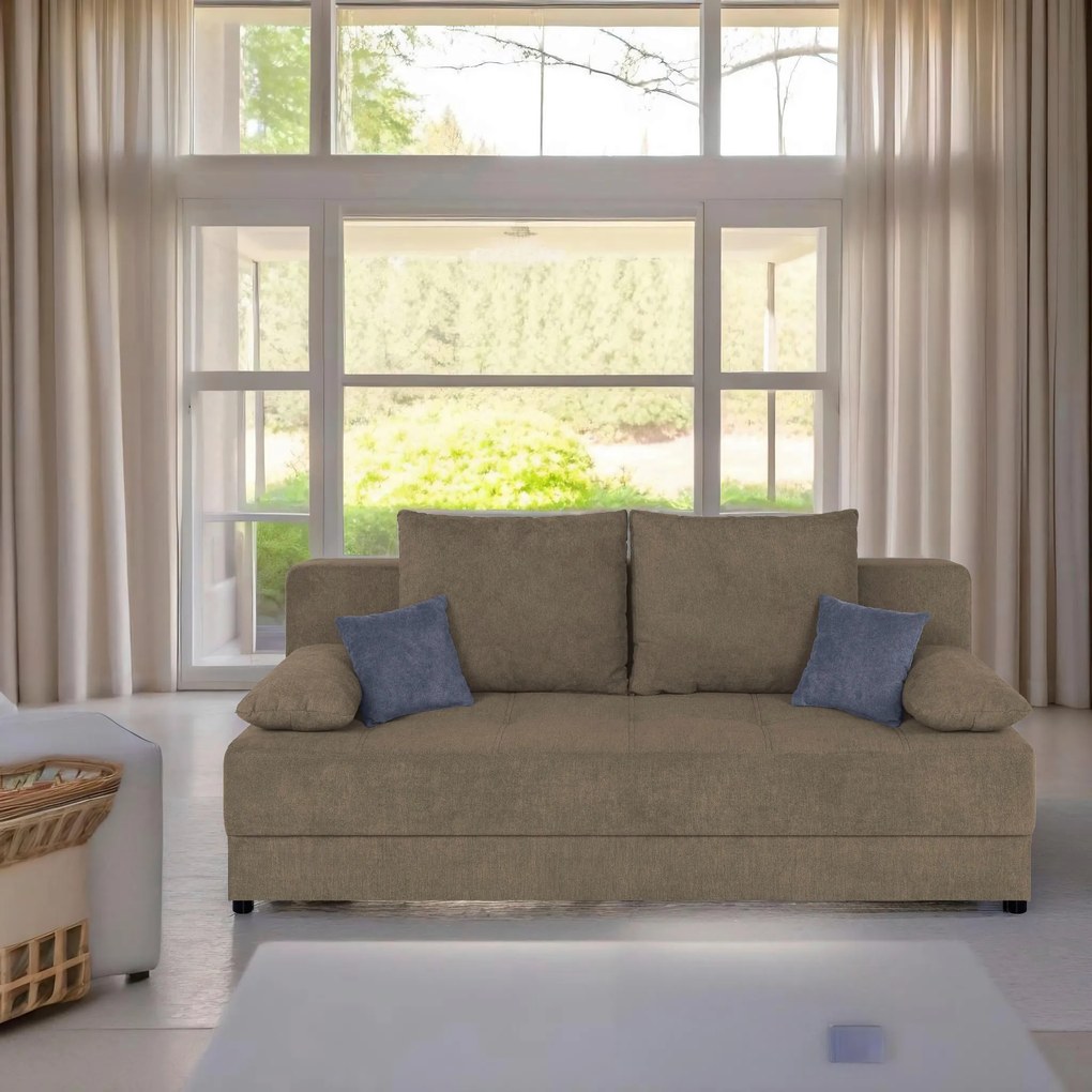 XXXLutz ROZKLÁDACÍ POHOVKA, textil, kompozitní dřevo, hnědá P & B - Rozkládací pohovky - 000044002703