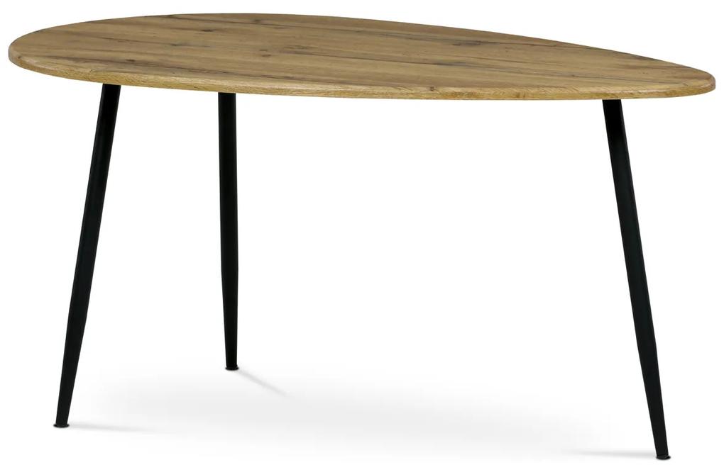 AUTRONIC Konferenční stůl, MDF deska, dekor divoký dub, černý kov AF-3012 OAK