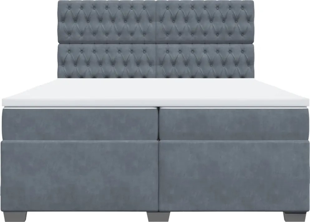 Box spring postel s matrací tmavě šedá 200x200 cm samet 3291009