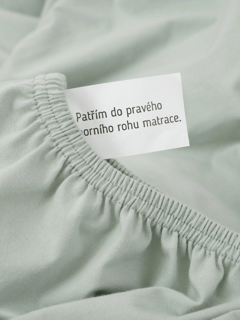 MK Lůžkoviny Jersey prostěradlo s elastanem Deluxe 120 × 200 cm – šedozelená