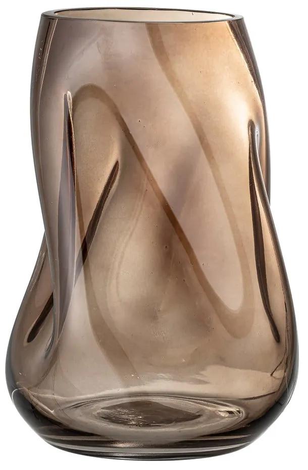 Hnědá skleněná váza Bloomingville Ingolf, výška 26 cm