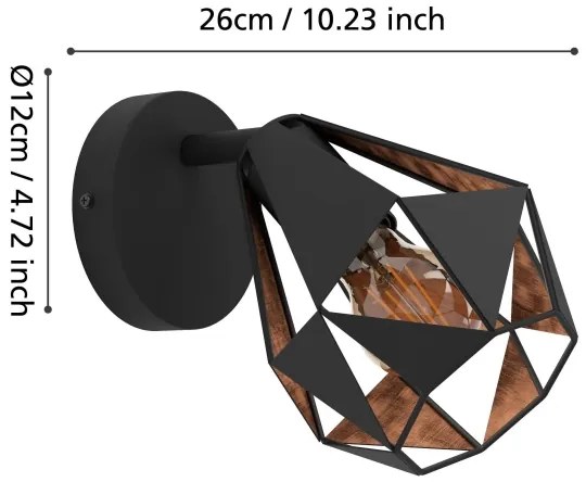 Eglo 43715 - Nástěnné bodové svítidlo CARLTON 1xE27/40W/230V