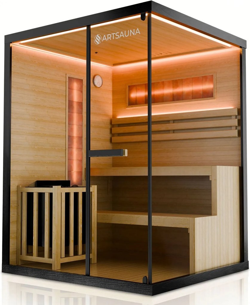 Artsauna Finská sauna Vantaa, černá Velikost: 150 cm
