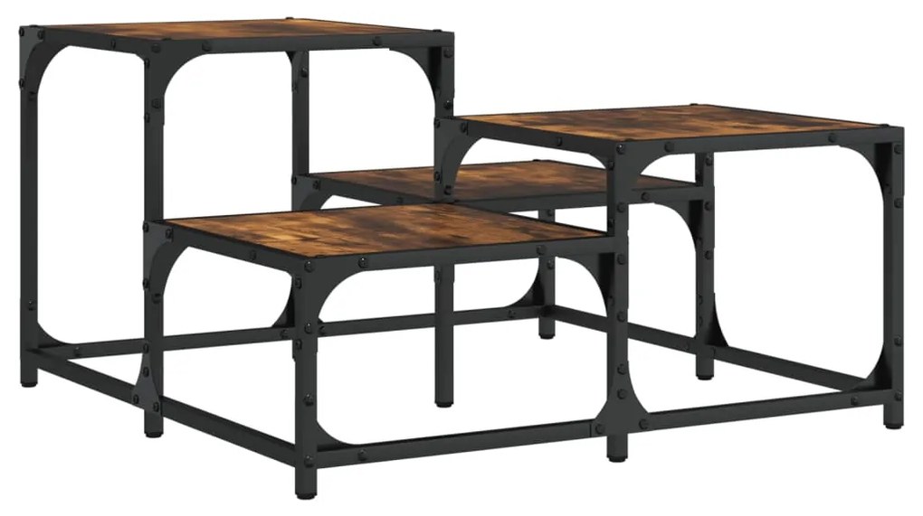 Konferenční stolek kouřový dub 68 x 68 x 40 cm kompozitní dřevo - Default Title