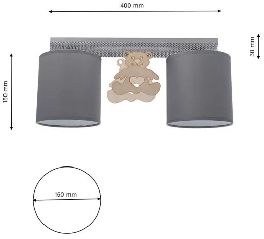 Dětské stropní svítidlo BEAR 2xE27/60W/230V