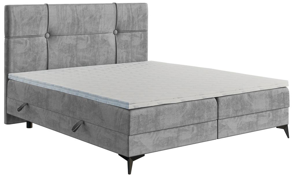 Kontinentální postel 120 cm Nivela (beton) (s matrací a úl. prostorem). 1043421