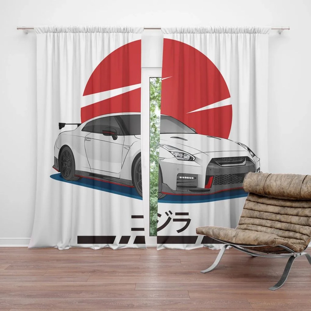 Sablio Závěs Nissan GTR 35 Japonské slunce: 2ks 140x250cm