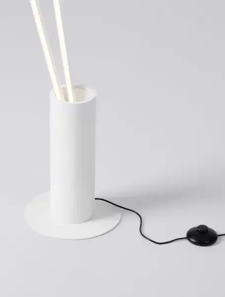 LED bílá stojací lampa Kimolia