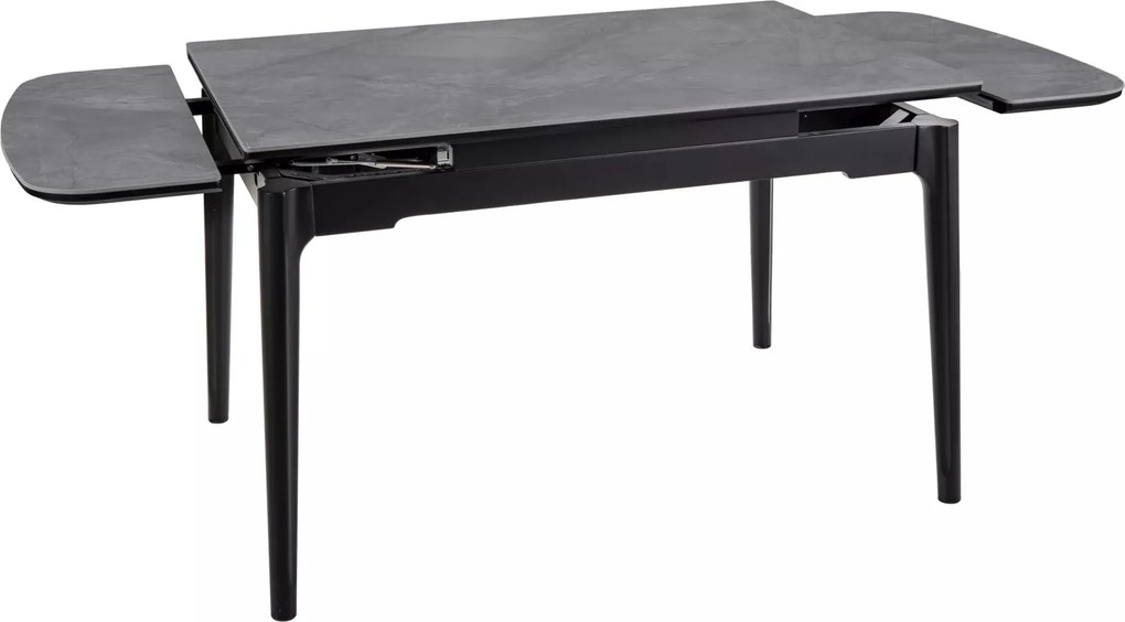 Jídelní rozkládací stůl Sento 120/180 cm keramika šedý mramor/černý