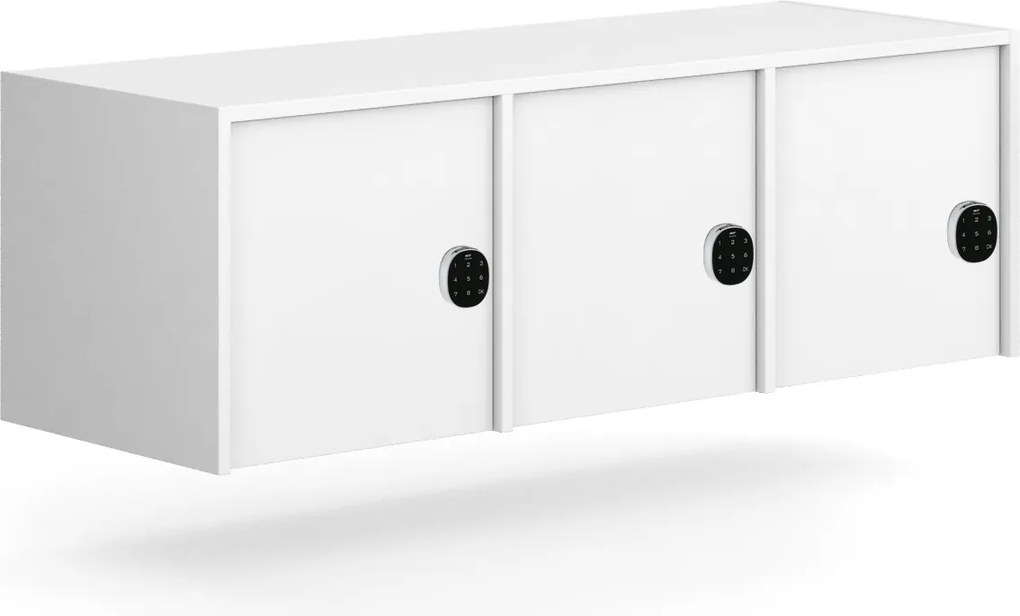 Nástavba pro skříně FRAME, 3x dveře, 1299 x 450 x 427 mm, kódový zámek, bílá