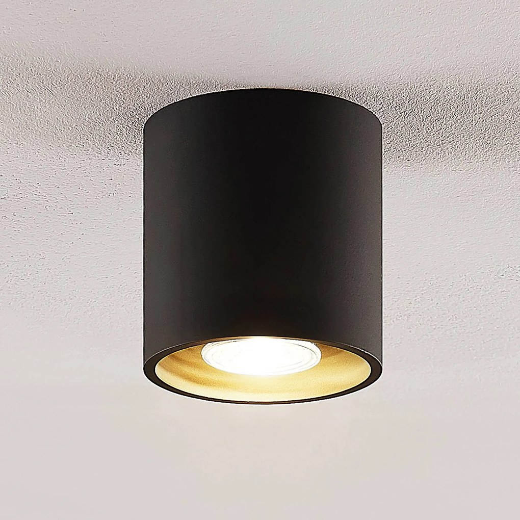 Lindby Parvin downlight hliník, kulatý, černý