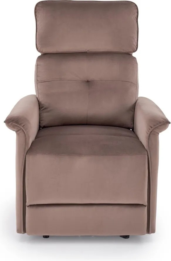 Relaxační křeslo SEMIR s elektrickým polohováním — látka, moka
