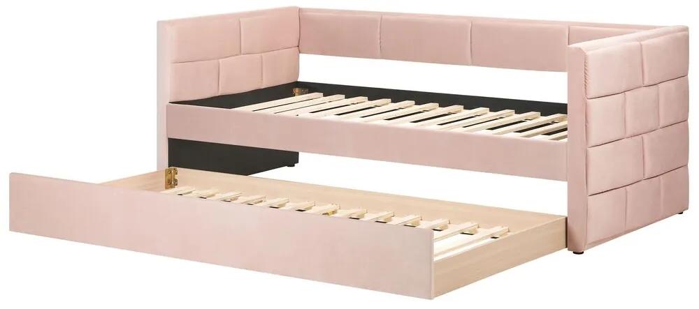 Jednolůžková postel 200 x 90 cm Chaza (růžová). 1080241