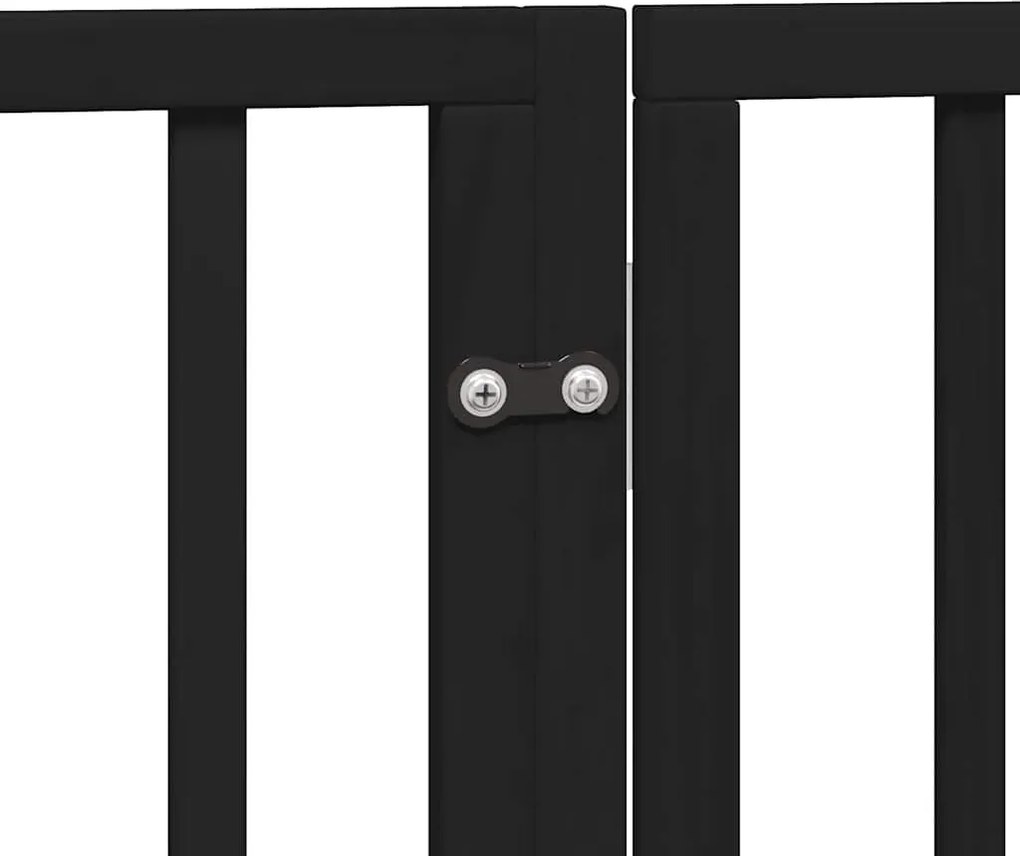 Zábrana pro psy s dvířky skládací 15 panelů černá 750 cm topol 3155543