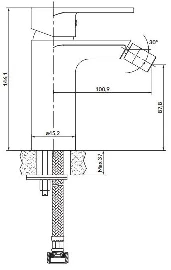 Cersanit S951-316 - Bidetová baterie CREA černá