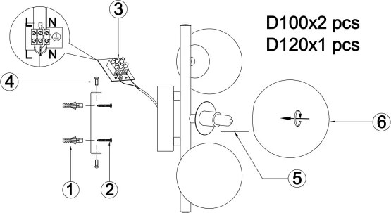 ONLI - Nástěnné svítidlo PALOMA 3xG9/10W/230V zlatá