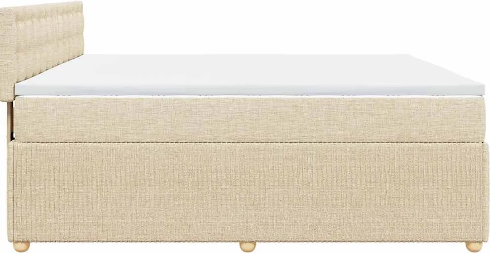 Box spring postel s matrací krémová 200x200 cm textil 3287582