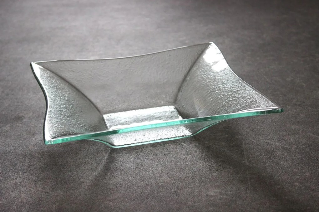 BDK-GLASS Čirá skleněná mísa CUBO 29x29cm