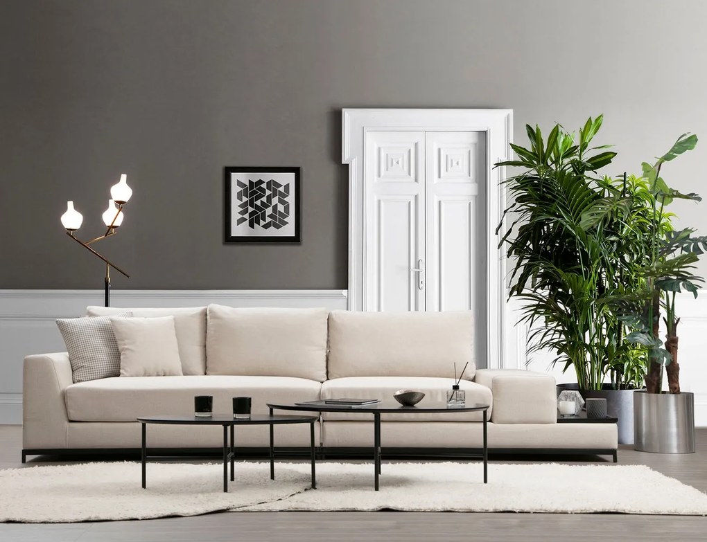 Hanah Home Čtyřmístná pohovka LINE béžová 320 cm 560ARE1316