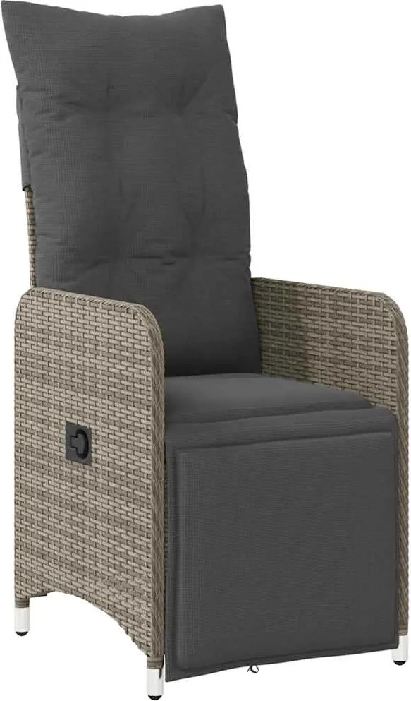 11dílný zahradní bistro set s poduškami šedý polyratan 3277294
