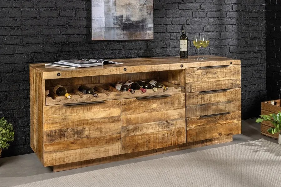 Designová komoda Thunder 175 cm hnědé mango