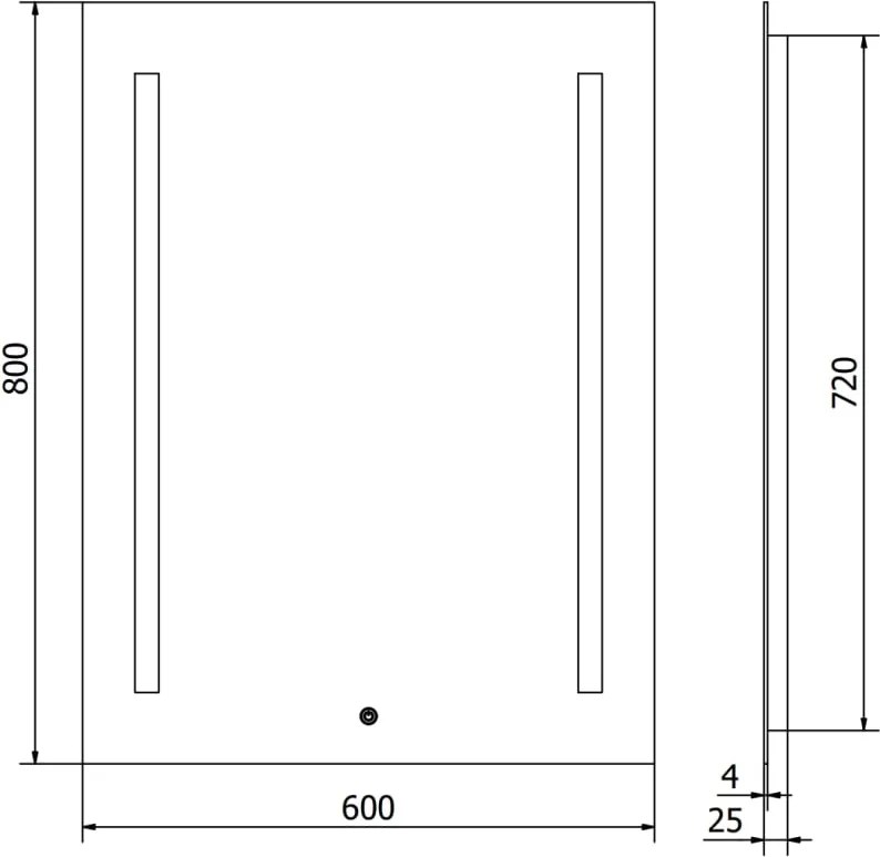 Mexen Remi koupelnové zrcadlo s podsvícením 60 x 80 cm, LED 6000K, anti-pára - 9804-060-080-611-00