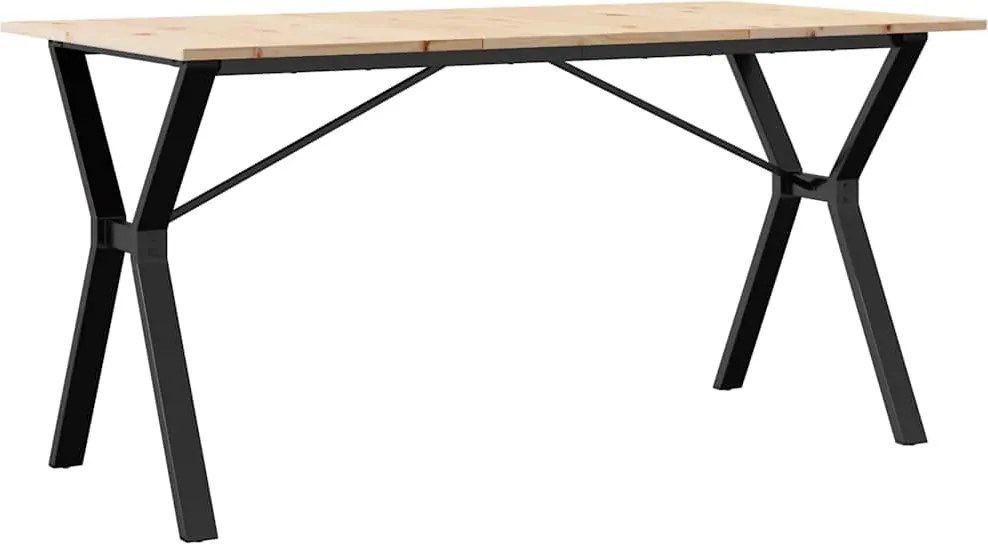 Jídelní stůl s Y rámem 140 x 80 x 75 cm borové dřevo a ocel 3282720