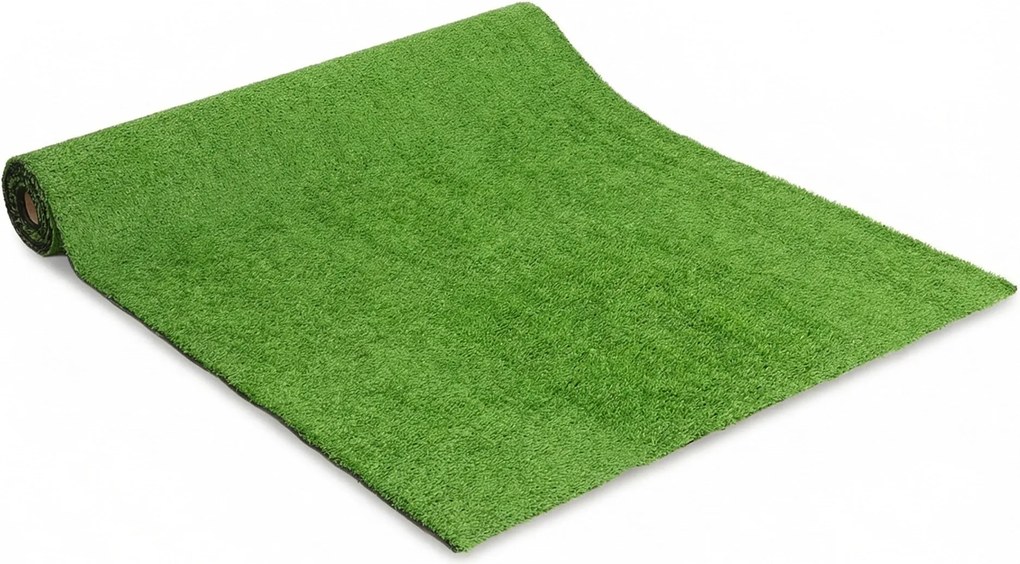 Umělý trávník Outsunny 1 × 4 m, výška vlasu 10 mm, samoodvodňovací — zahrada, terasa, balkón — zelený | Aosom