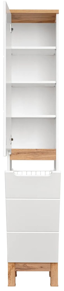 Koupelnová skříňka s košem na prádlo Bílá FREEDOM
