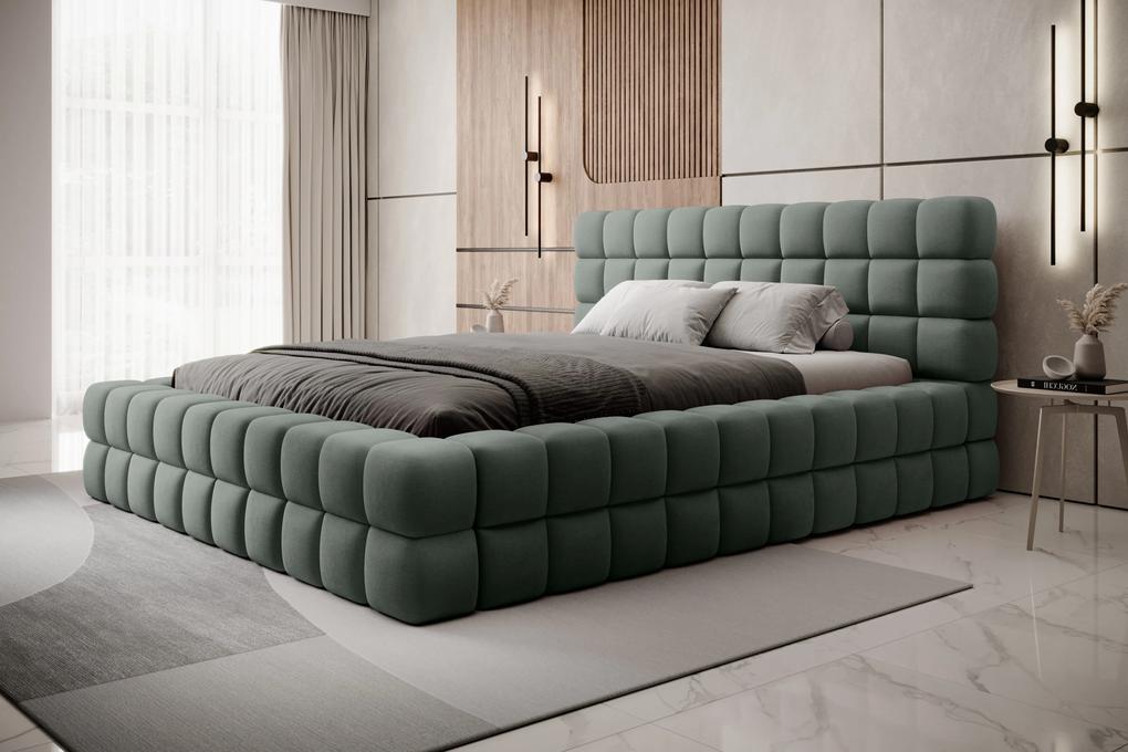 Eltap Čalouněná postel Dizzle Materiál a barva potahu: Amore 38 - zelená, Rozměry (cm): 140x200