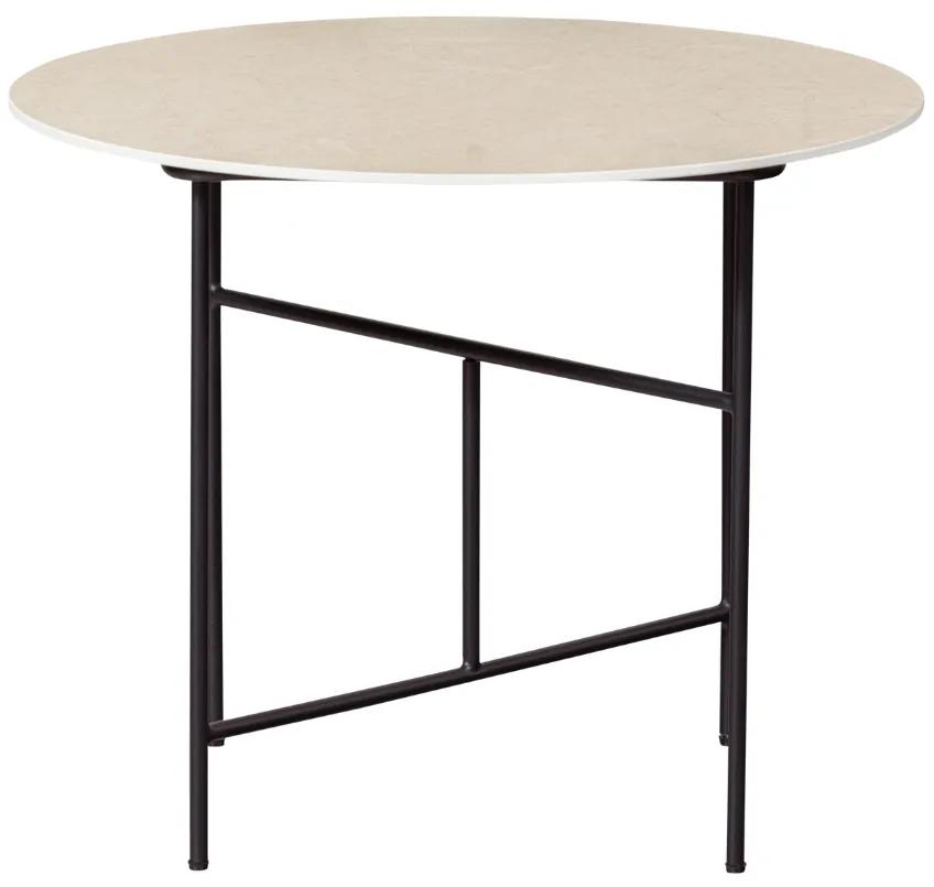 Hoorns Béžový konferenční stolek Tatum 60 cm s mramorovým dekorem