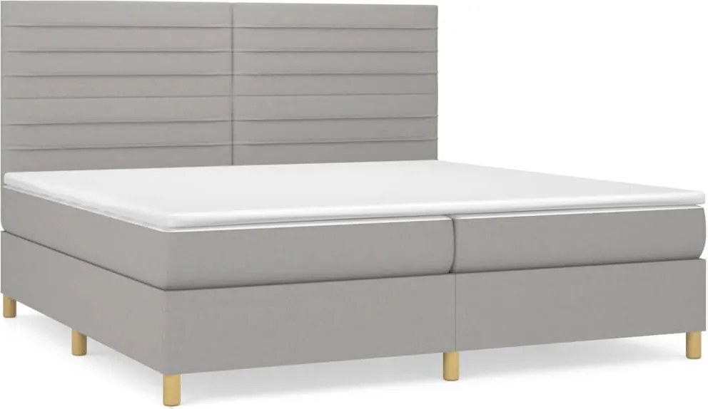Box spring postel s matrací světle šedá 200 x 200 cm textil 3142441