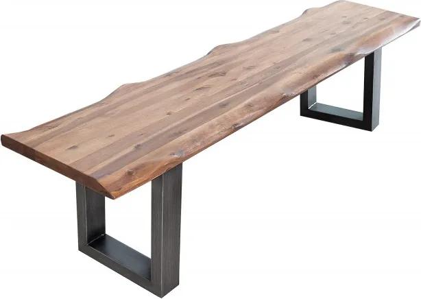 Deflee stolová lavice GENESIS 160-AM masiv akácie LAV37609masivní akáciové dřevo olejované, železná základna  160 cm x 50 cm x 40 cm
