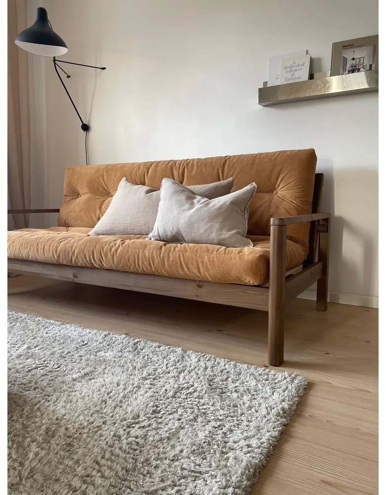 Béžová lněná rozkládací pohovka 205 cm Knob – Karup Design