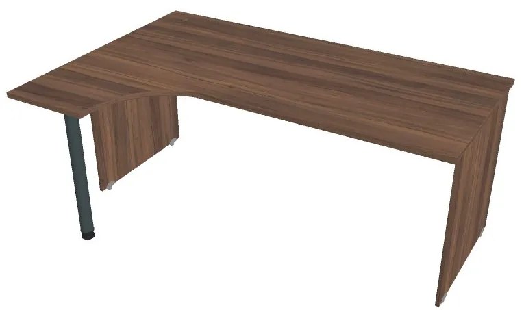 Stůl ergo pravý 180*120 cm - Hobis Gate GE 1800 P Dekor stolové desky: ořech, Dekor lamino podnože: ořech, Barva nohy: černá