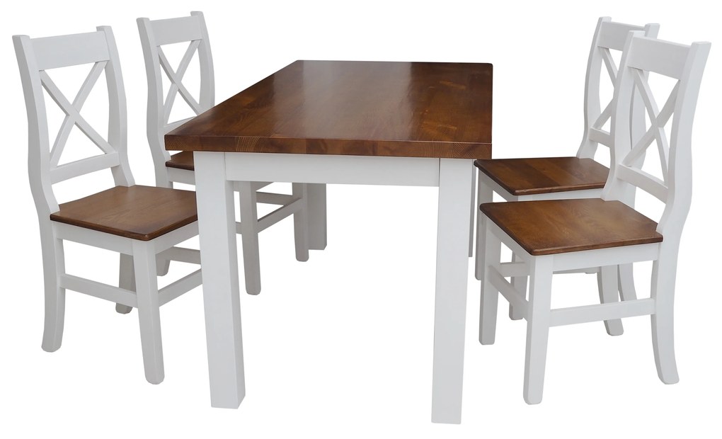 Via-nábytek Jídelní stůl S1 80 x 130 cm Povrchová úprava: Bílá/hnědá