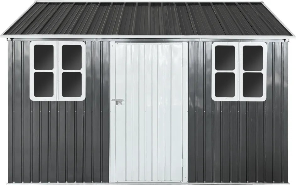 Plechový zahradní domek na nářadí, antracitová, 3,6x3,1x2,5 m, GABKO