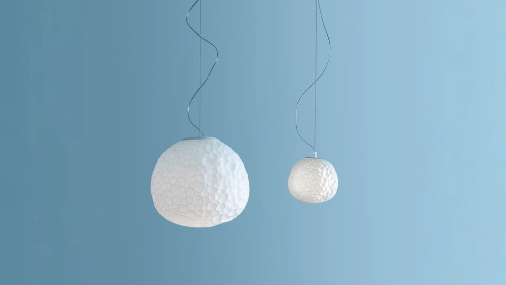 Artemide 1702010A Meteorite suspension 35, závěsné designové svítidlo z foukaného skla, 1x150W E27, prům. 35cm