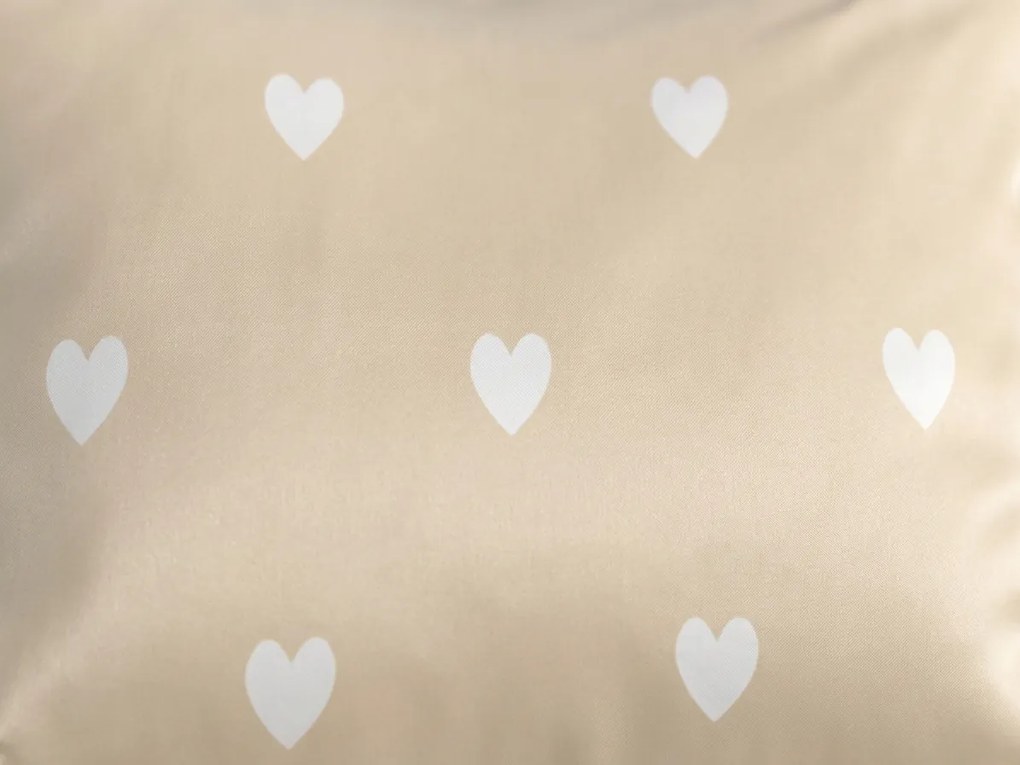 Sada povlečení z polybavlny HEARTILO POLY béžové + povlak na polštář 50 x 70 cm ZDARMA