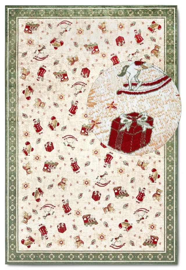 Zelený koberec s vánočním motivem s příměsí bavlny 160x230 cm Toy's Delight Green Christmas – Villeroy&Boch