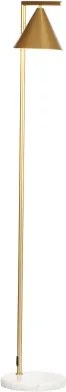 HOMCOM stojací lampa do obývacího pokoje z oceli s nastavitelným kuželovým stínidlem na mramorovém podstavci, 40W, 35 x 26 x 153 cm, zlatá