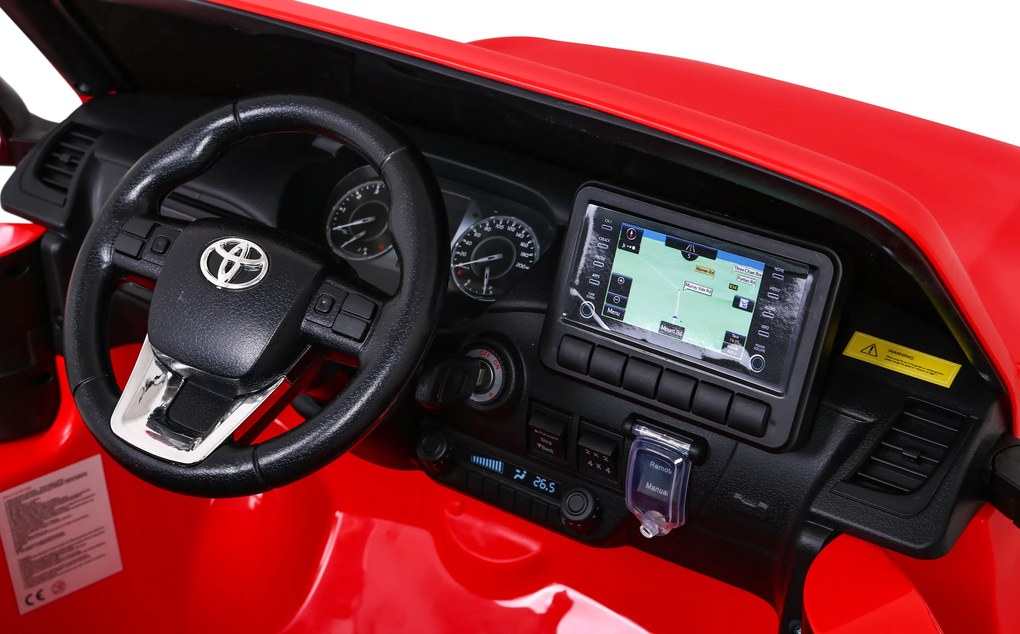 Ramiz Elektrické auto Toyota Hilux pro děti červené + pohon 4x4 + dálkové ovládání