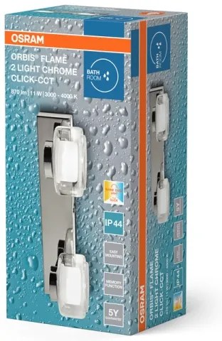 Osram-LED Koupelnové nástěnné svítidlo ORBIS FLAME 2xLED/5,5W/230V IP44 chrom