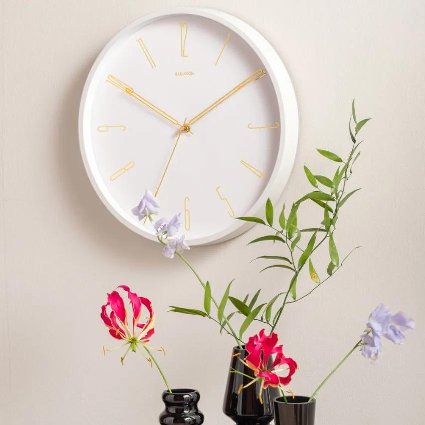 OnaDnes -20% Time for home Bílé kovové nástěnné hodiny Saeli 35 cm