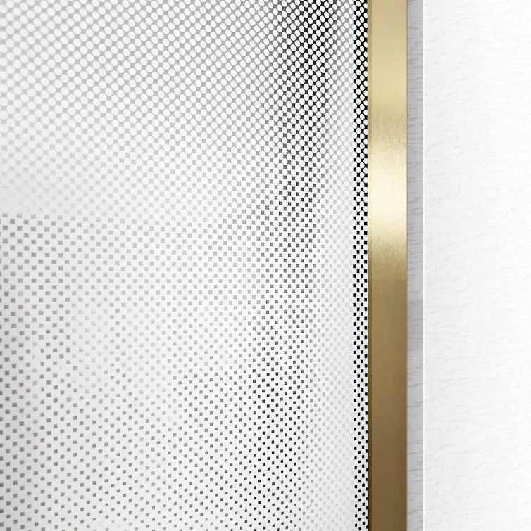 Rea Aero Ombre, sprchová zástěna Walk-In 110x195 cm, 8mm čiré sklo s bílým vzorem, zlatý matný profil, REA-K2465